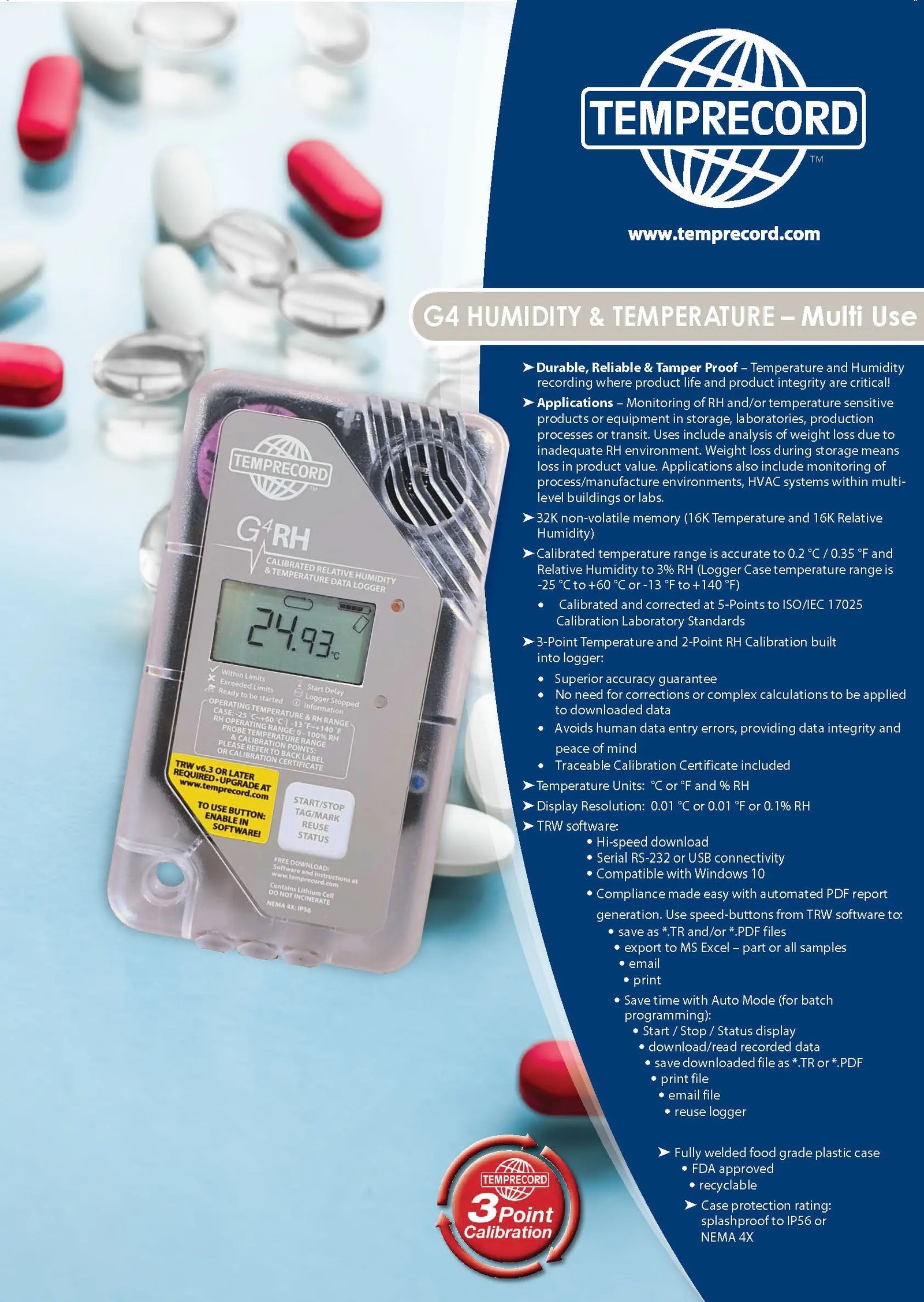 G4 RH data logger - Temprecord - Saving product life and integrity